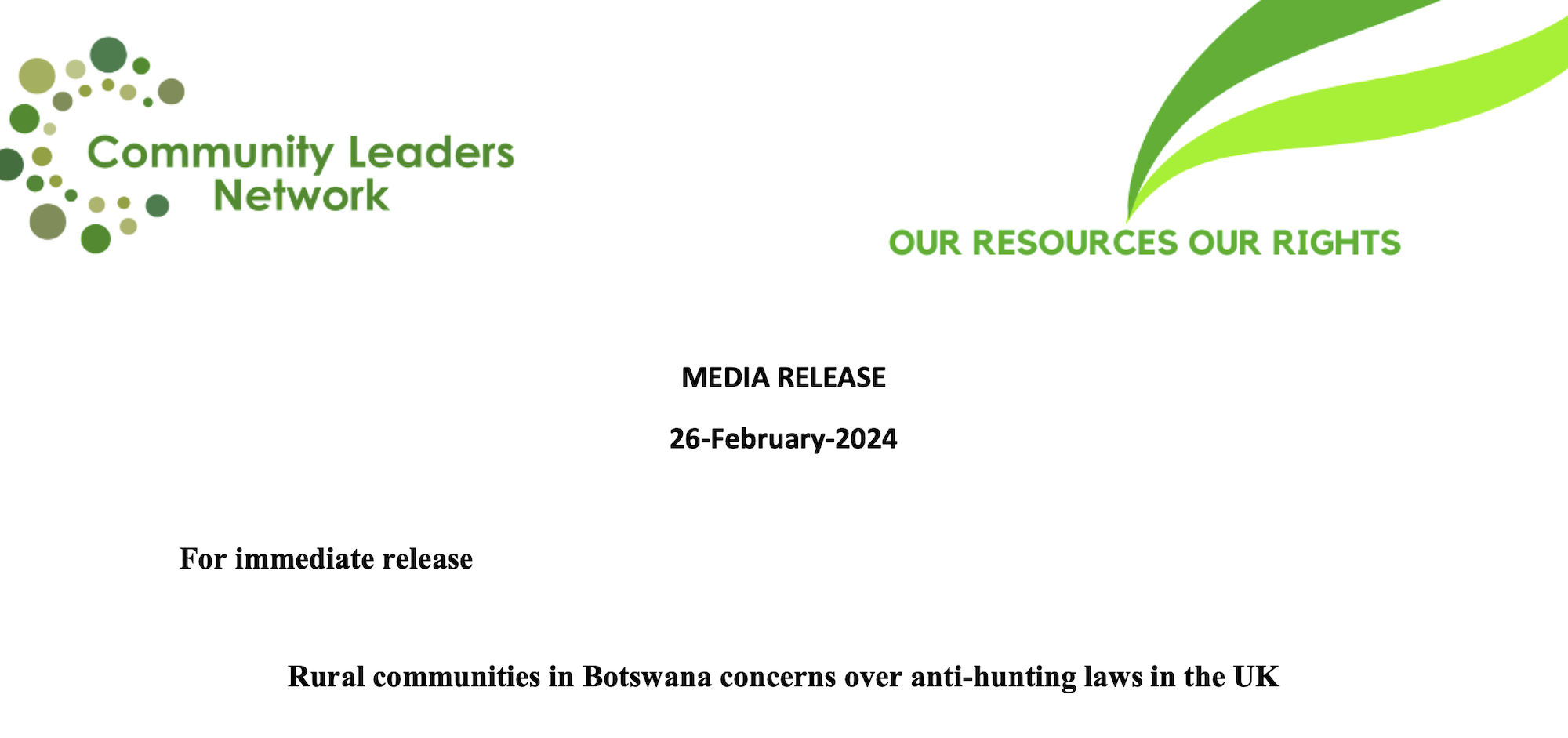 Rural communities in Botswana concerns over anti-hunting laws in the UK