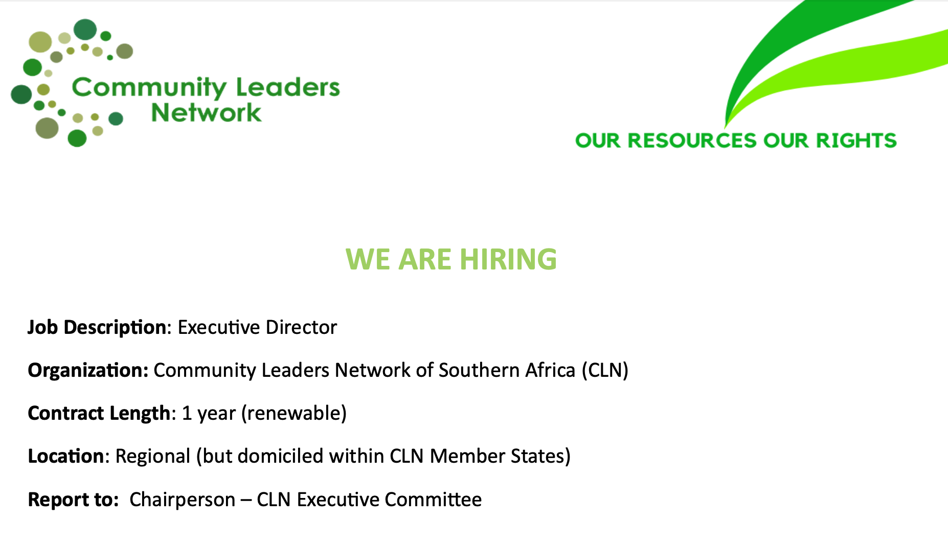 We are looking for an Executive Director
